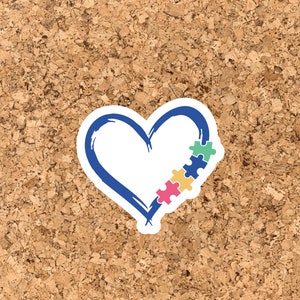 Autism Heart Sticker Autism Awareness Waterproof Glossy Vinyl Sticker ...
