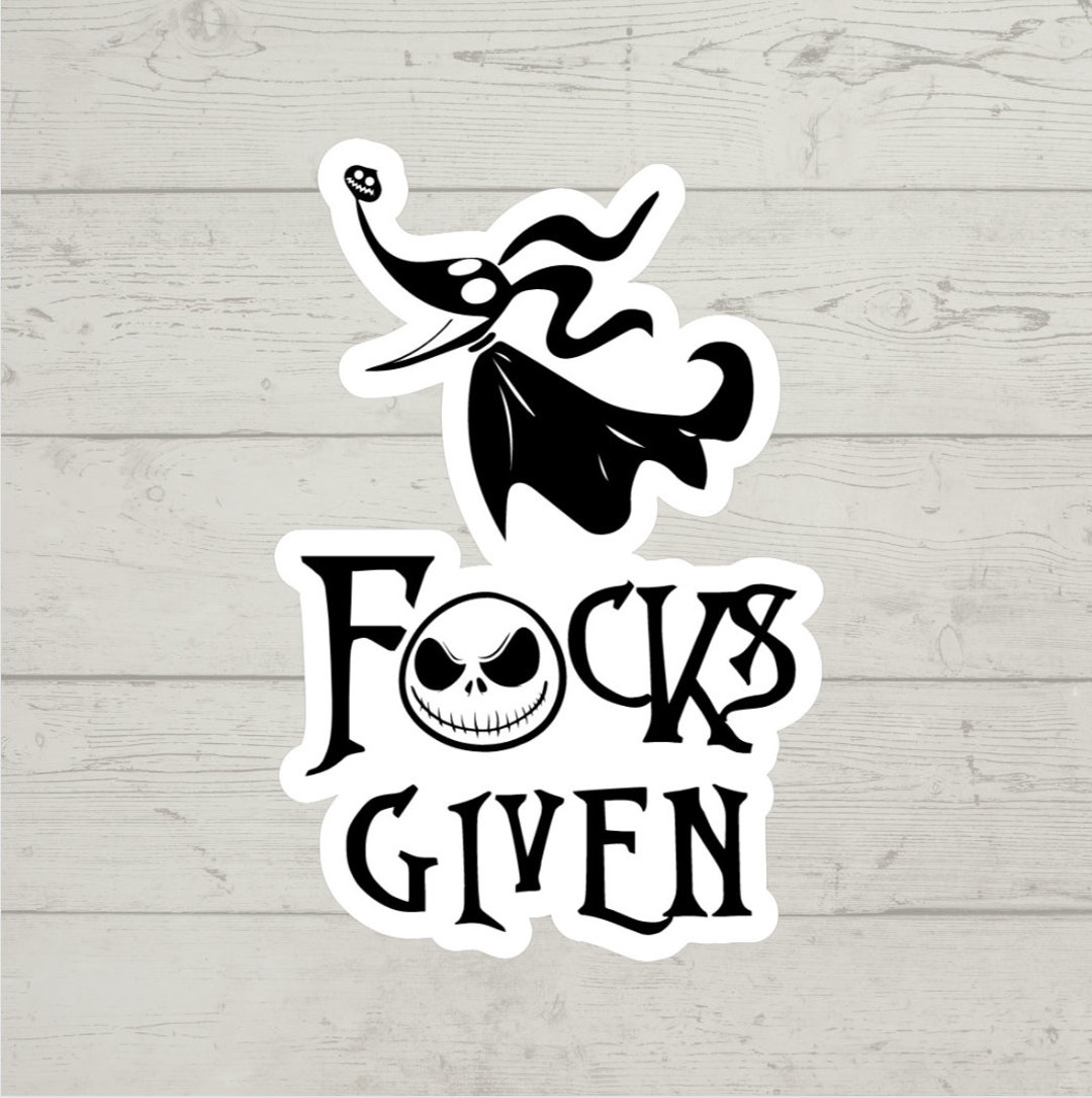 Zero F*cks Given Sticker Waterproof Glossy Vinyl Sticker Cute Gift ...
