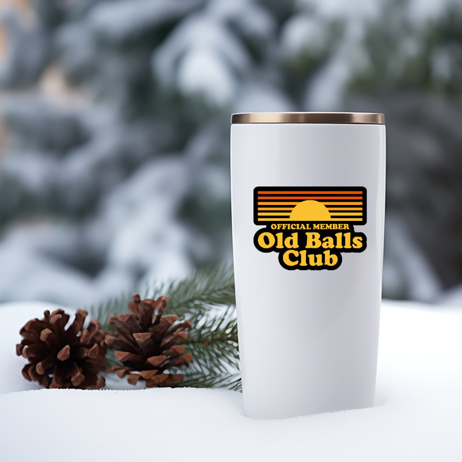 Official Member Old Balls Club Sticker Waterproof Glossy Vinyl Sticker ...