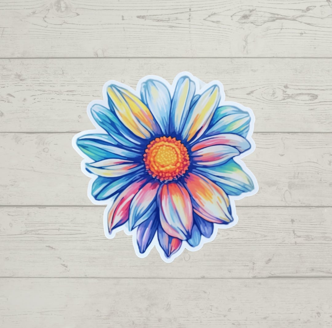 Colorful Daisy Flower Sticker Laptop Sticker MacBook Sticker Tumbler ...