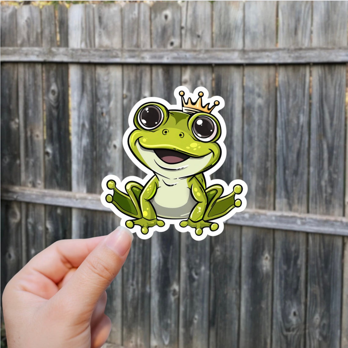 Frog Prince Sticker Colorful Waterproof Glossy Vinyl Sticker Cute Gift ...