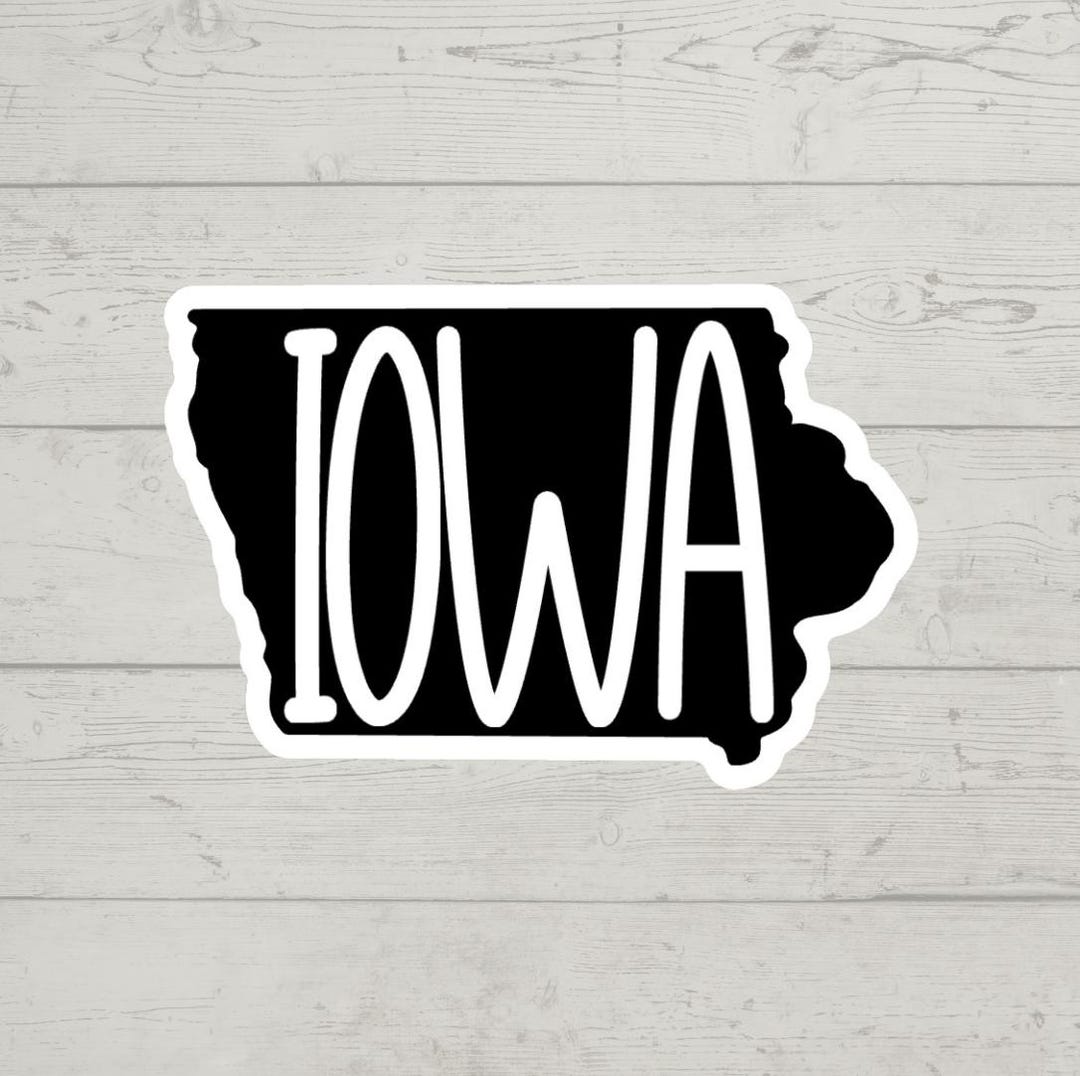 Iowa Sticker Waterproof Glossy Vinyl Sticker Cute Gift Tumbler Laptop ...
