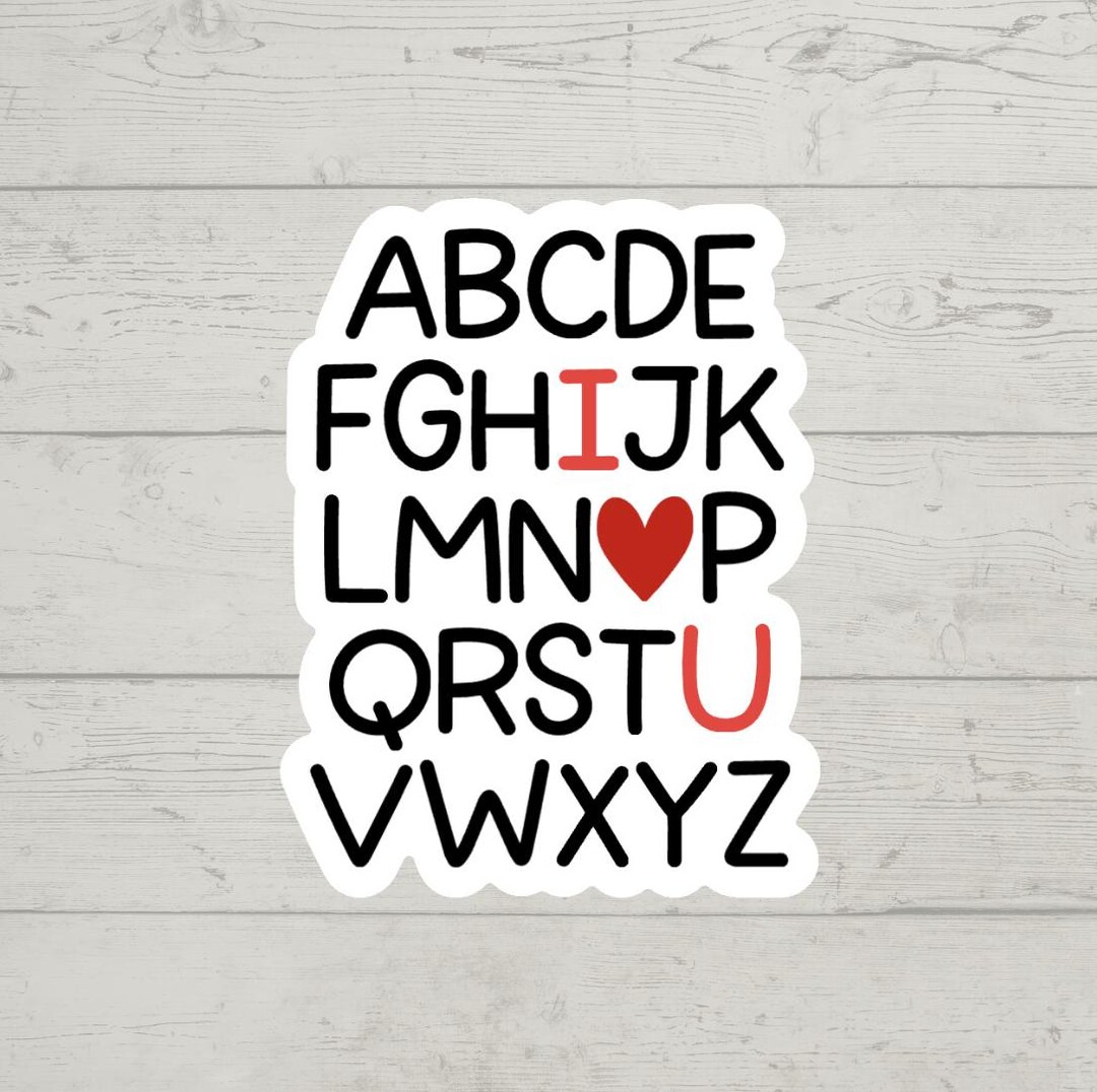 I Love You Sticker Waterproof Glossy Vinyl Sticker Cute Gift Tumbler ...