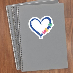 Autism Heart Sticker Autism Awareness Waterproof Glossy Vinyl Sticker ...