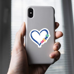 Autism Heart Sticker Autism Awareness Waterproof Glossy Vinyl Sticker ...