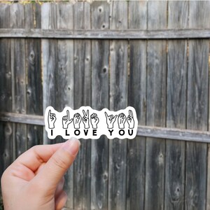 I Love You in Sign Language Sticker Colorful Waterproof Glossy Vinyl ...
