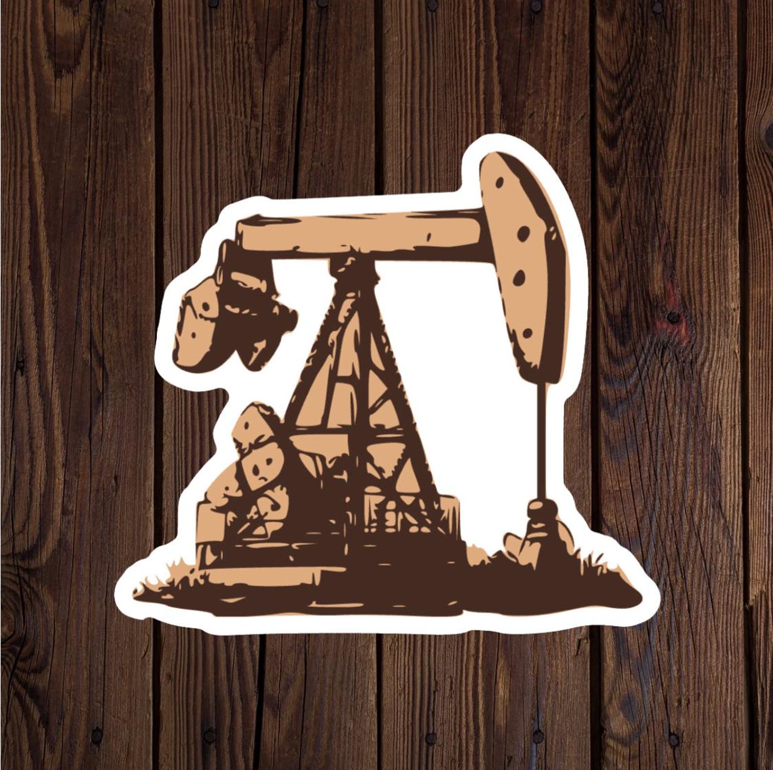 Oil Rig Derrick Sticker Waterproof Glossy Vinyl Sticker Cute Adult ...
