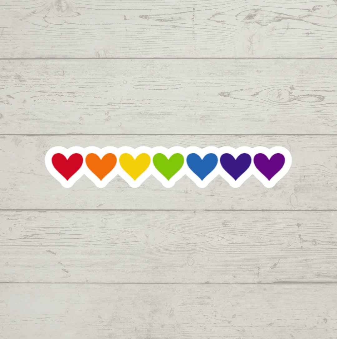 Lgbtq Pride Heart Glossy Sticker Rainbow T For Her Brides Sticker Affirmation Sticker