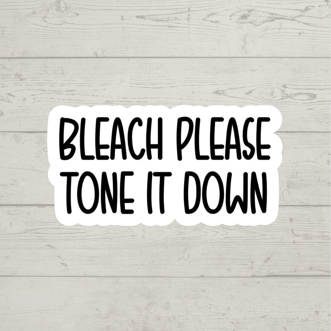 Bleach Please Tone It Down Sticker Waterproof Glossy Vinyl Sticker Cute ...