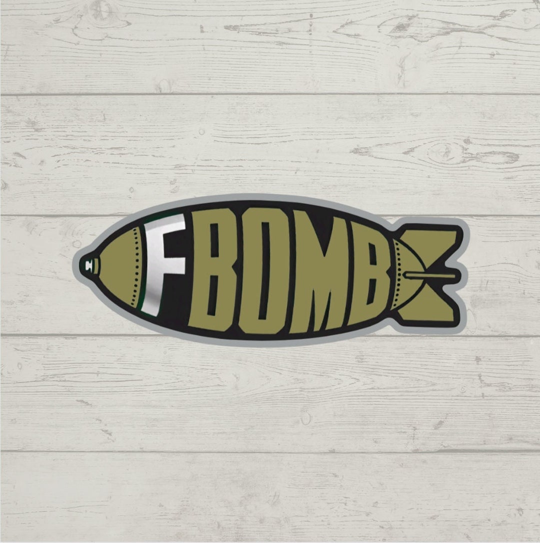 F Bomb Sticker Waterproof Glossy Vinyl Sticker Cute Gift Tumbler Laptop ...
