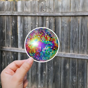 Disco Ball Sticker Waterproof Glossy Vinyl Sticker Cute Gift Tumbler ...