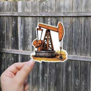 Oil Rig Derrick Sticker Waterproof Glossy Vinyl Sticker Cute Adult ...