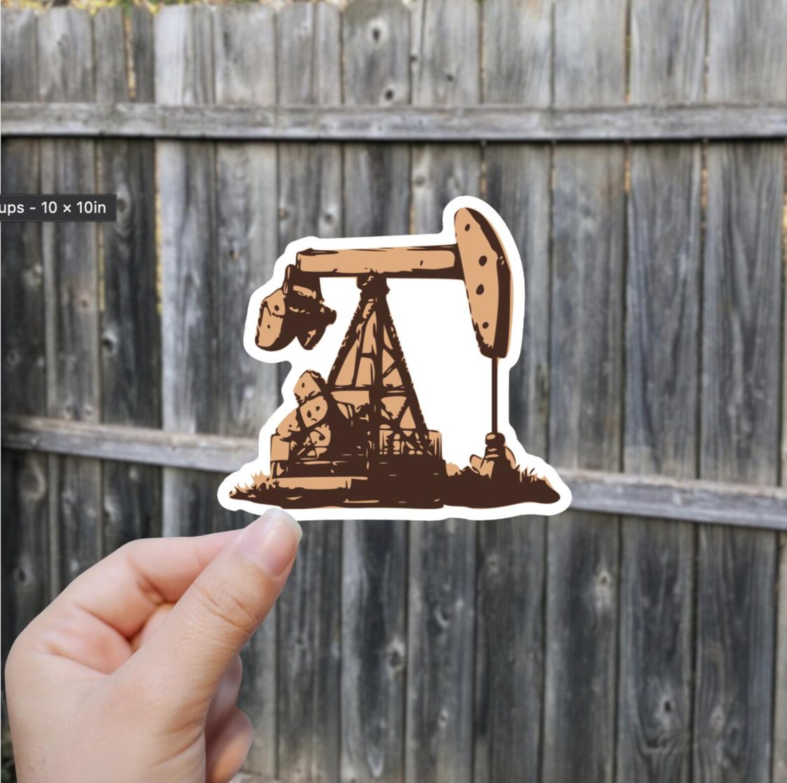 Oil Rig Derrick Sticker Waterproof Glossy Vinyl Sticker Cute Adult ...