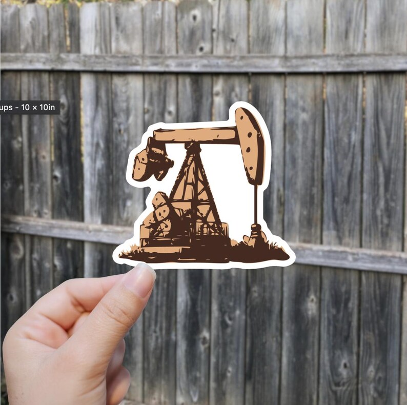 Oil Rig Derrick Sticker Waterproof Glossy Vinyl Sticker Cute Adult ...