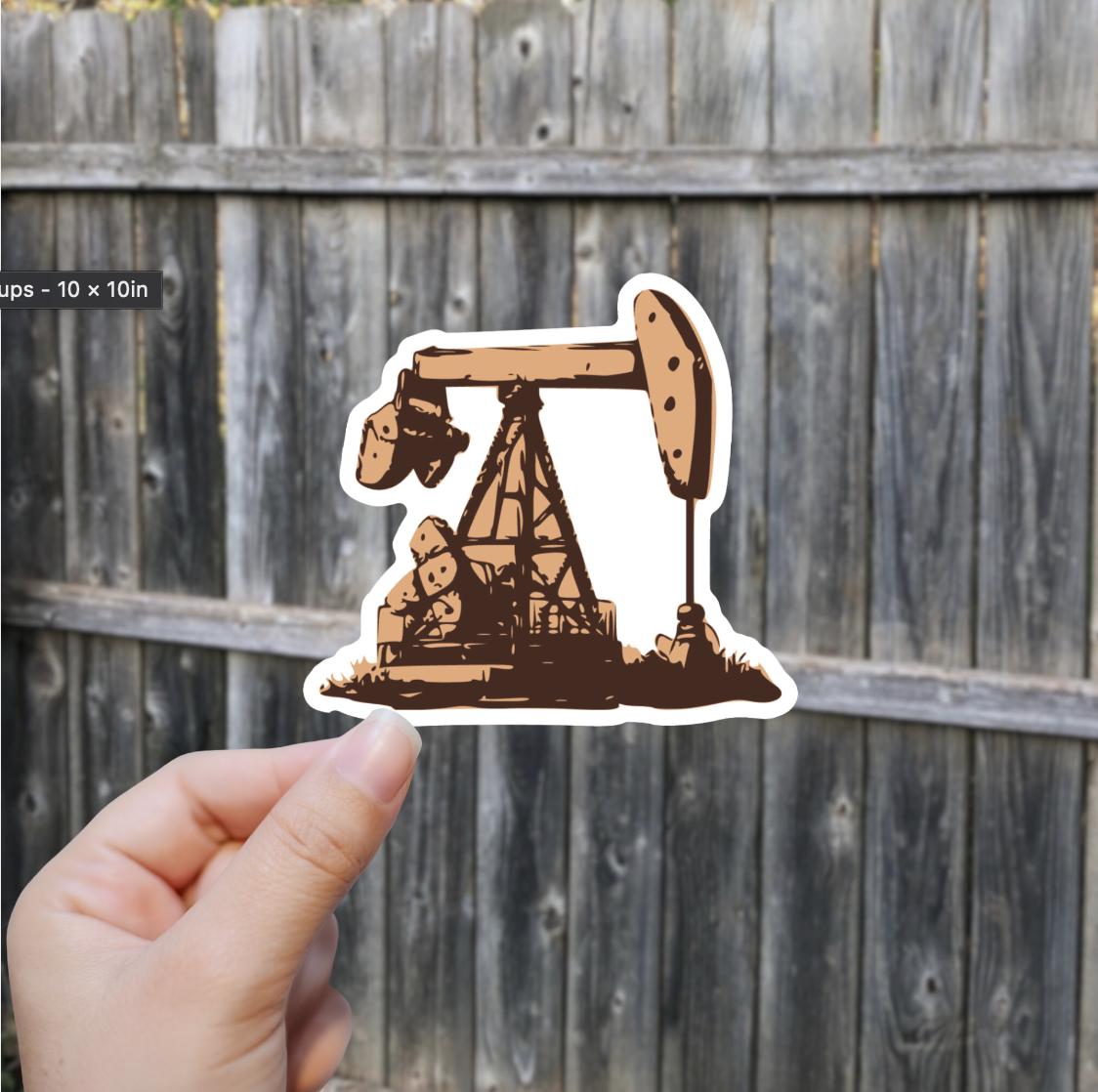 Oil Rig Derrick Sticker Waterproof Glossy Vinyl Sticker Cute Adult ...