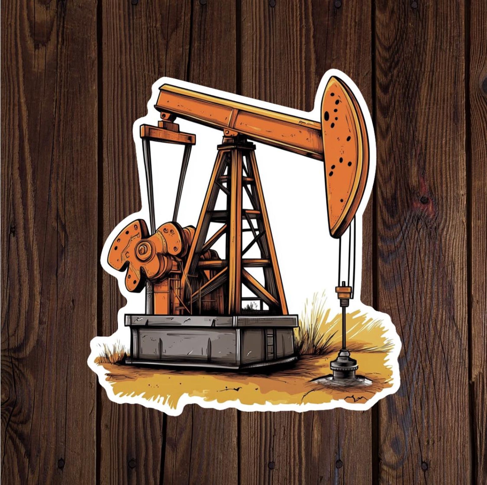 Oil Rig Derrick Sticker Waterproof Glossy Vinyl Sticker Cute Adult ...