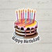 Happy Birthday Cake Sticker Colorful Waterproof Glossy Vinyl Sticker ...