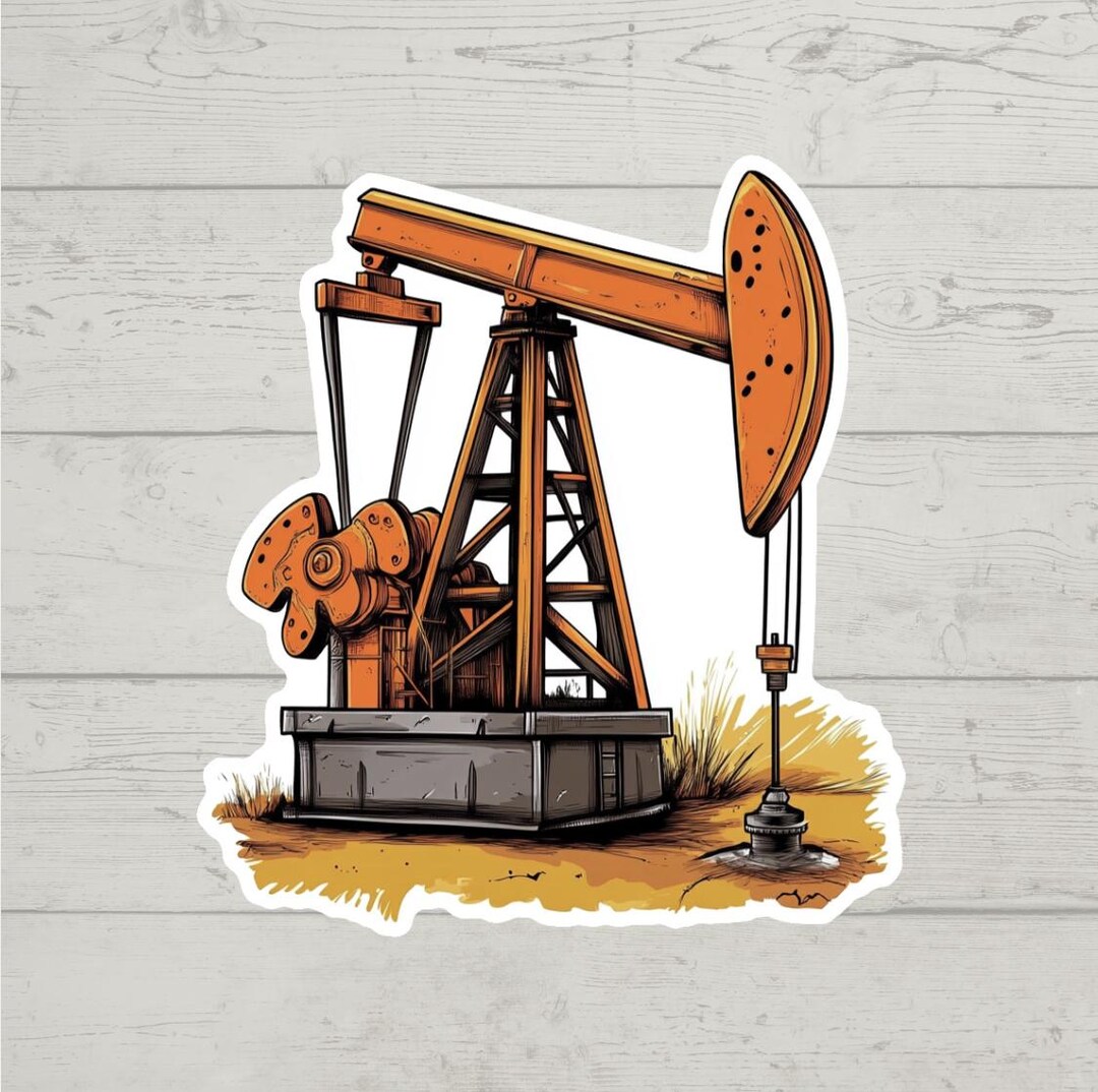 Oil Rig Derrick Sticker Waterproof Glossy Vinyl Sticker Cute Adult ...