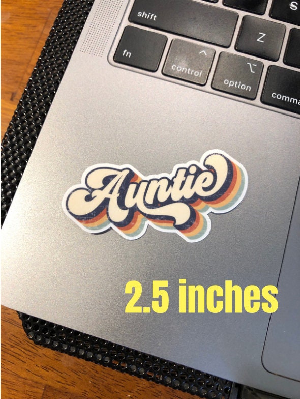 Retro Auntie Sticker Waterproof Glossy Vinyl Sticker Cute Gift Tumbler ...
