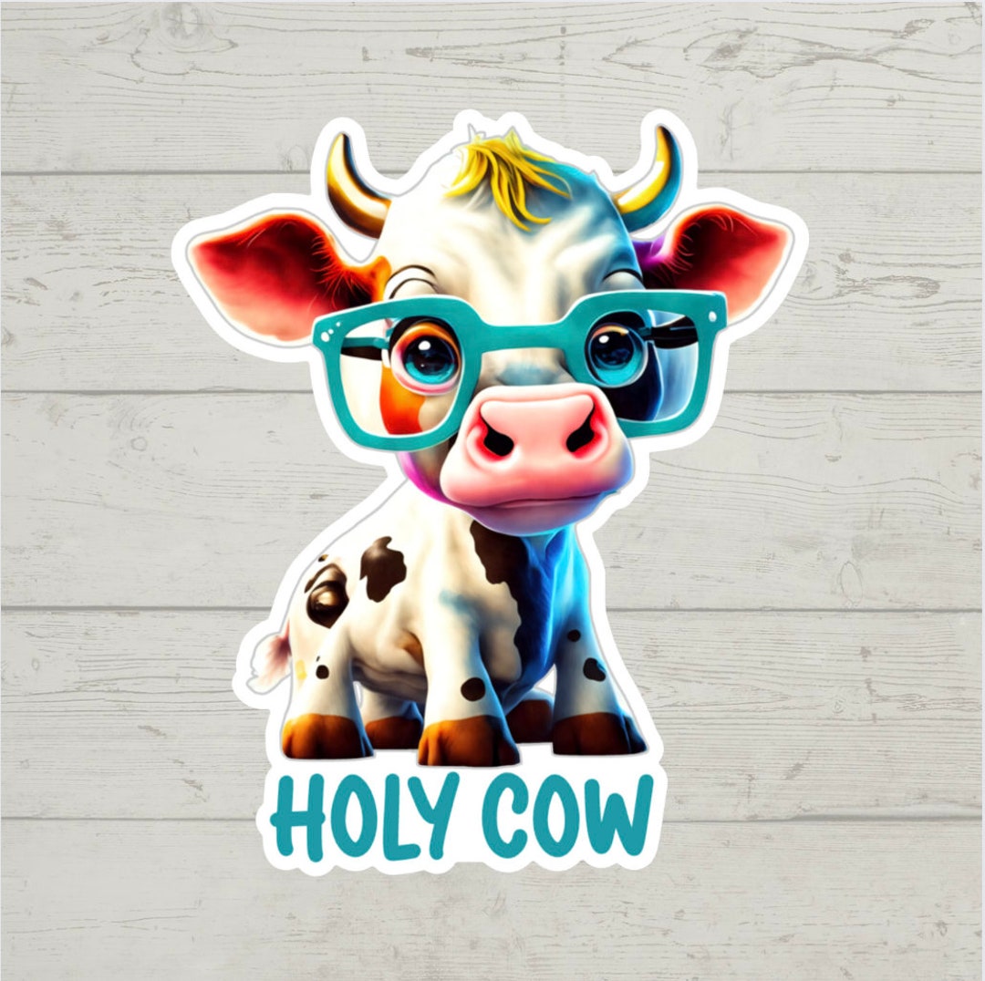Holy Cow Sticker Colorful Waterproof Glossy Vinyl Sticker Cute Gift ...