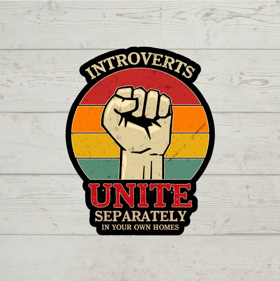 Introverts Unite Sticker Colorful Waterproof Glossy Vinyl Sticker Cute ...