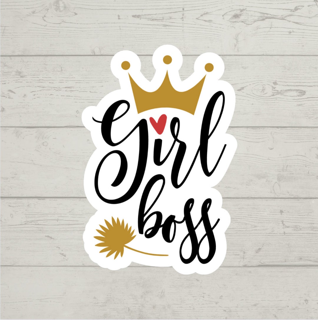 Girl Boss Sticker Waterproof Glossy Vinyl Sticker Cute Gift Tumbler ...