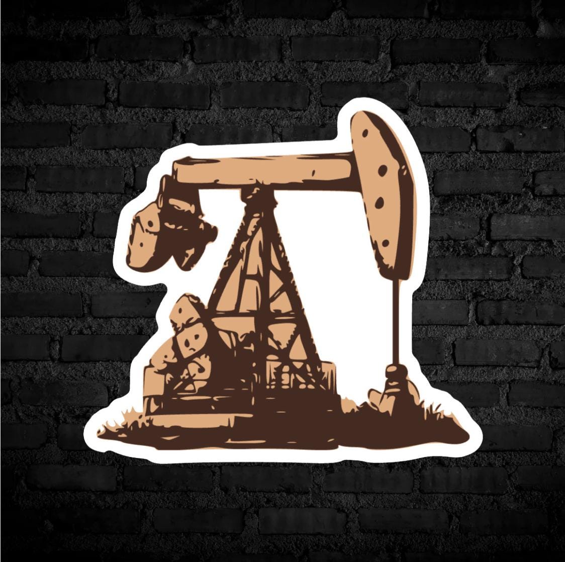 Oil Rig Derrick Sticker Waterproof Glossy Vinyl Sticker Cute Adult ...