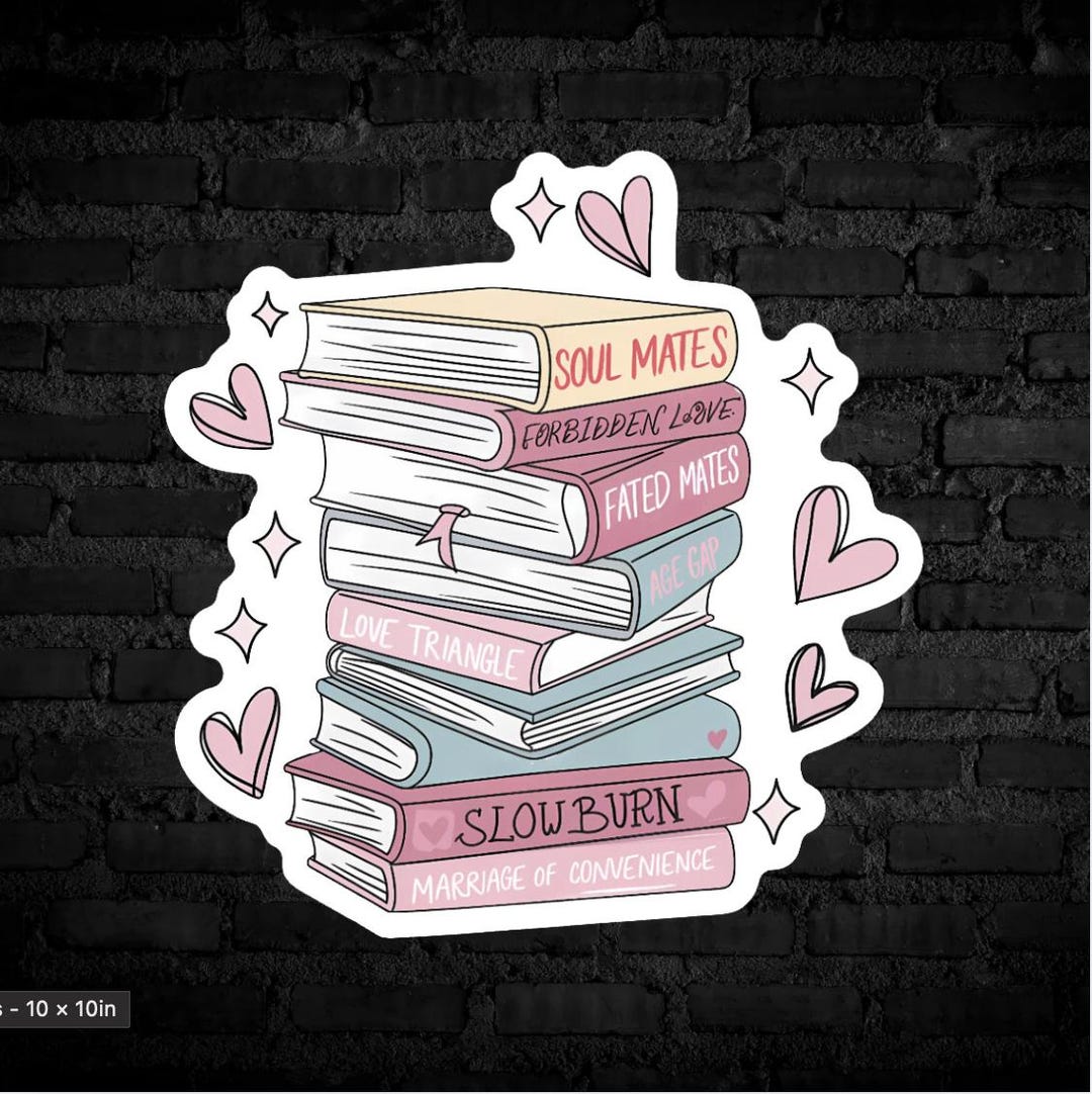 Love Books Sticker Waterproof Glossy Vinyl Sticker Cute Gift Tumbler ...