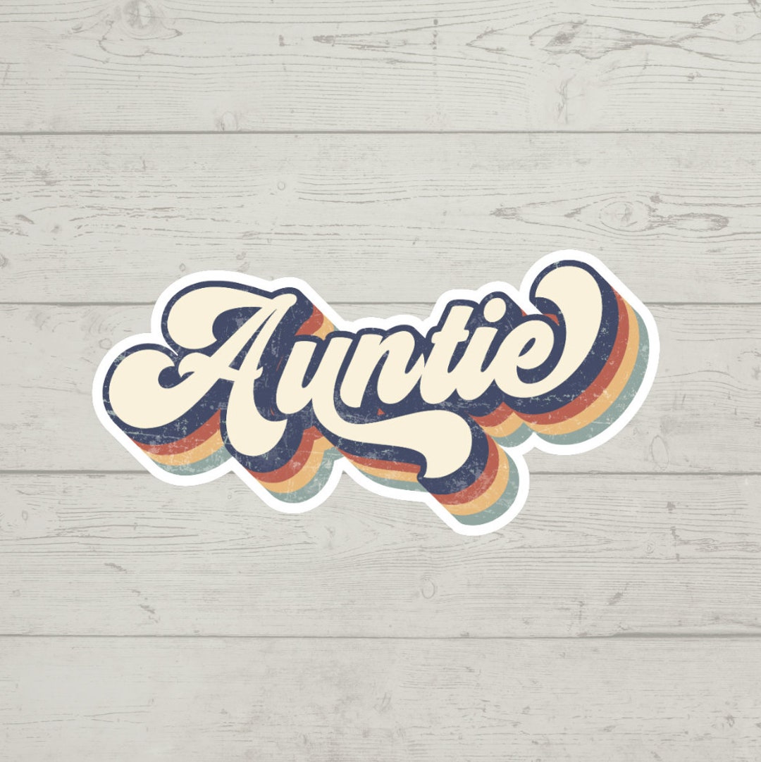 Retro Auntie Sticker Waterproof Glossy Vinyl Sticker Cute Gift Tumbler ...