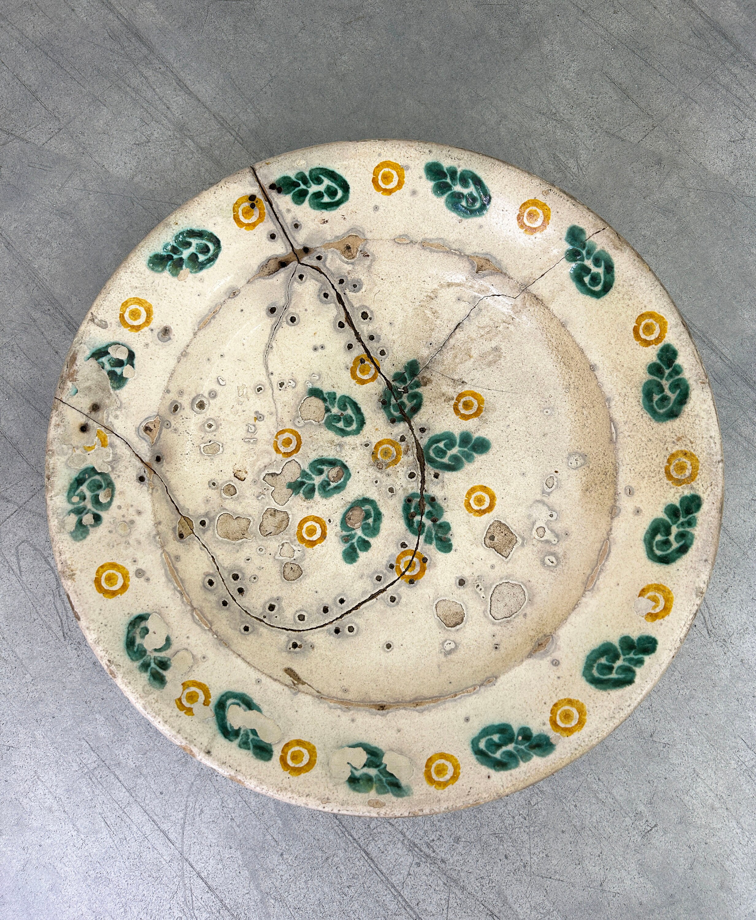 XL Antique Rustic Hand Painted Plate - Etsy