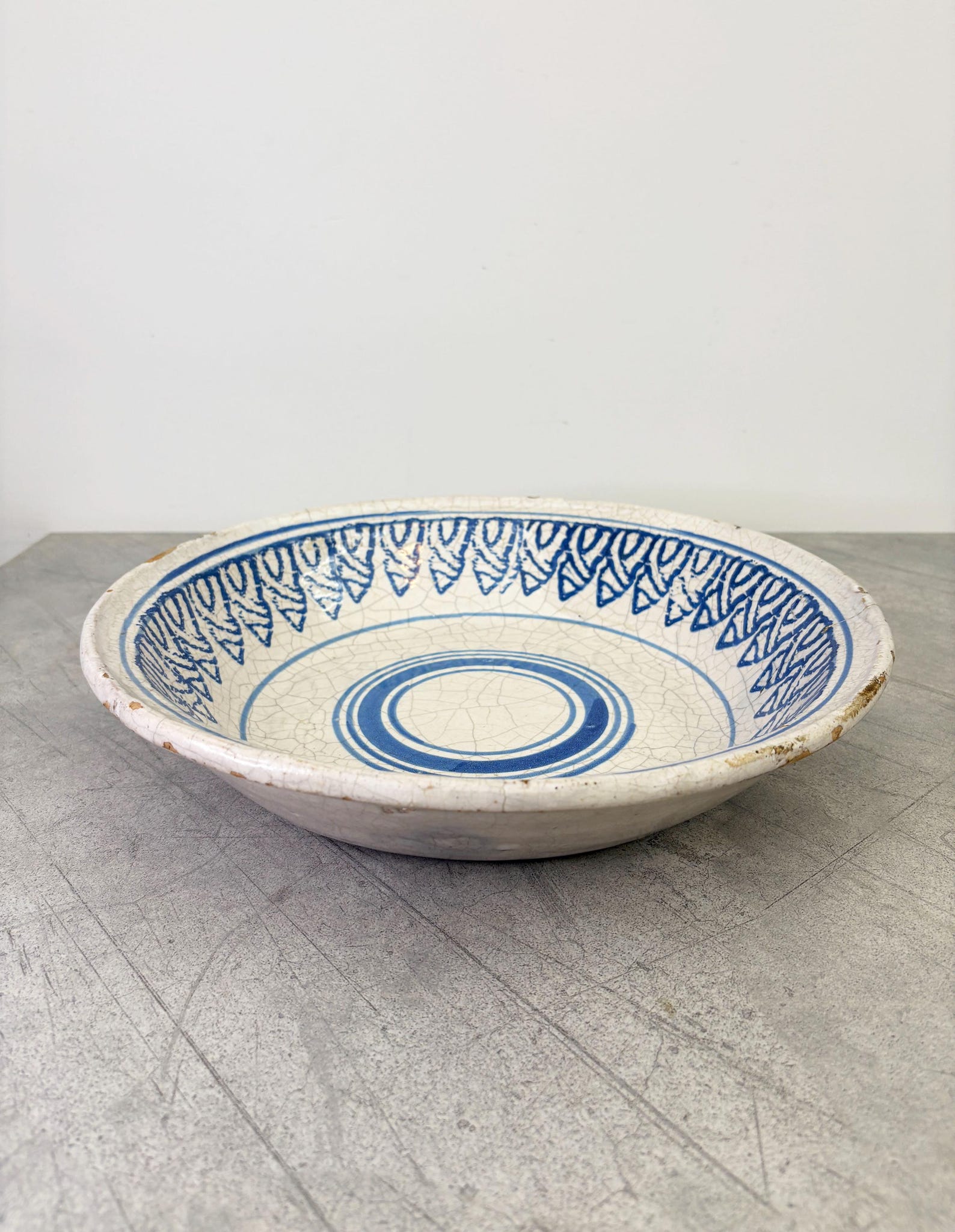Large Antique Rustic Bowl With Old Repair - Etsy