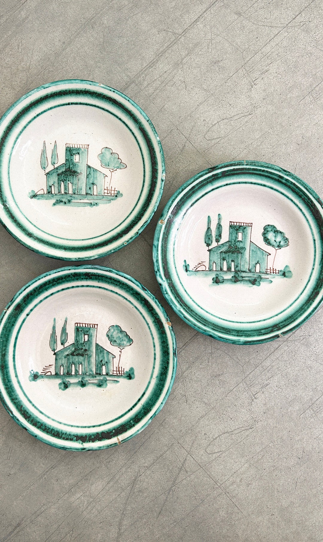 Set of X3 Vintage Hand Painted Vietri Plates - Etsy