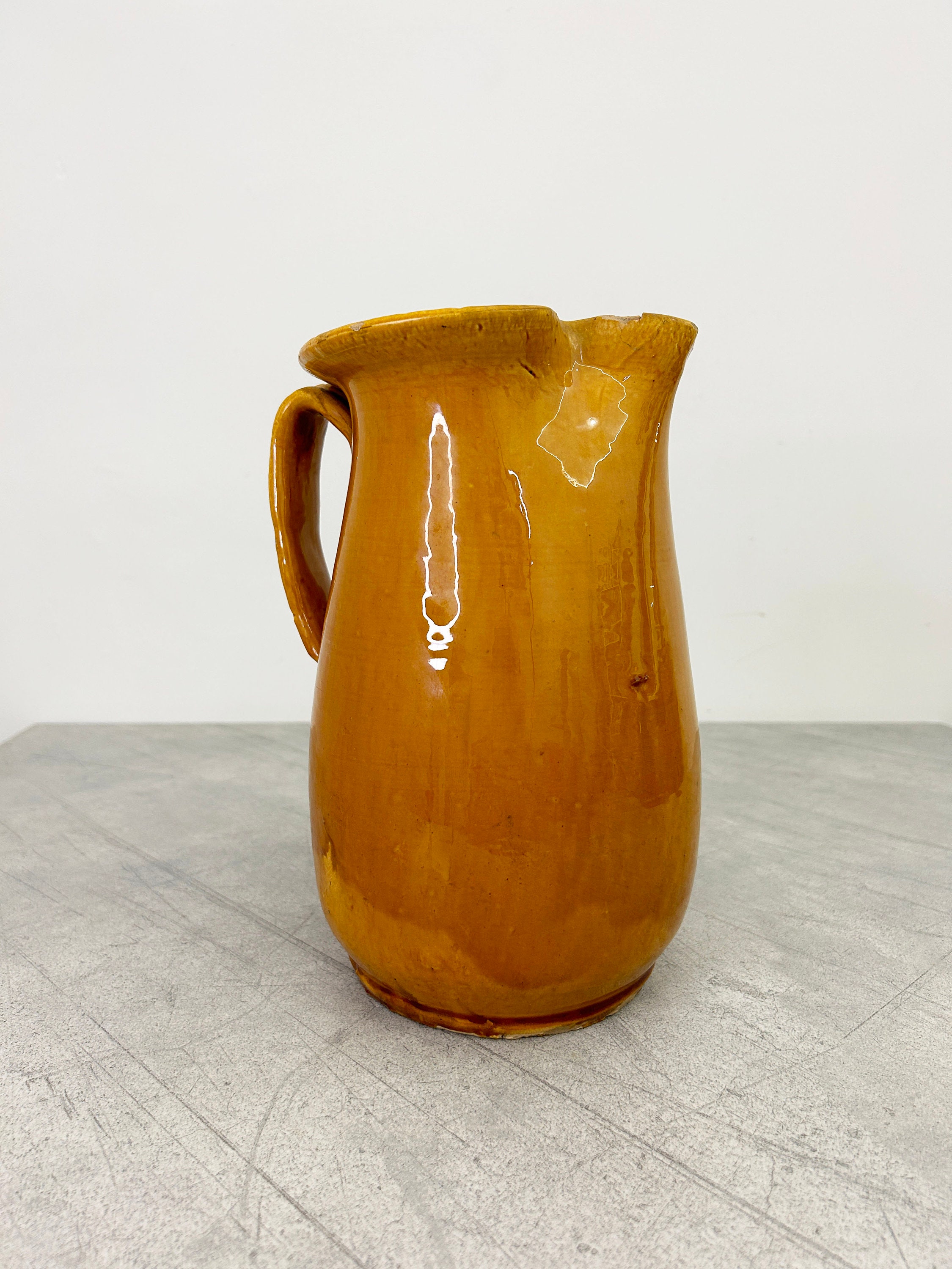 Vintage Yellow Glaze Jug No. 1 - Etsy