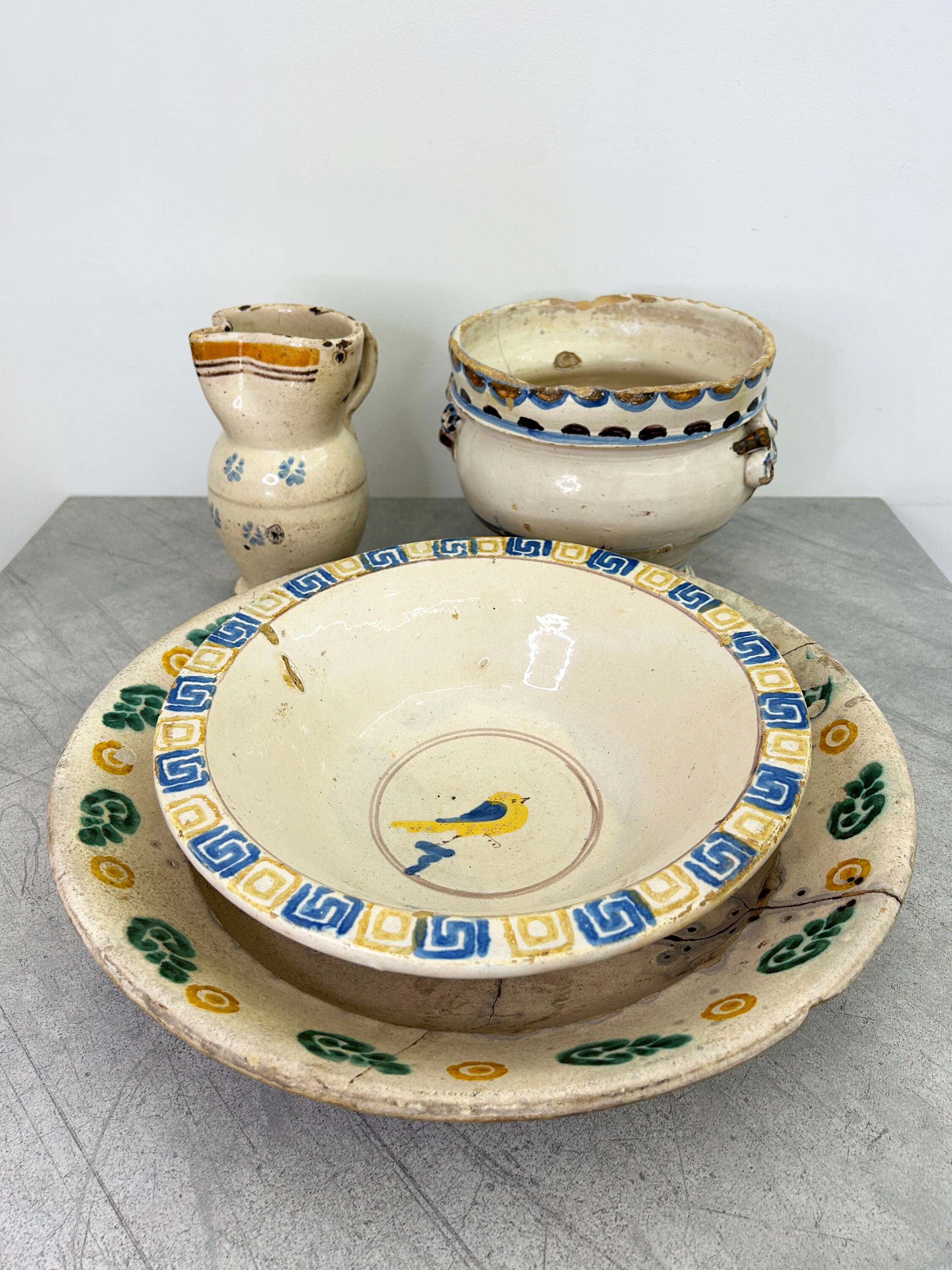 XL Antique Rustic Hand Painted Plate - Etsy