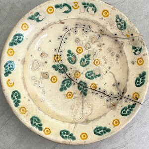XL Antique Rustic Hand Painted Plate - Etsy
