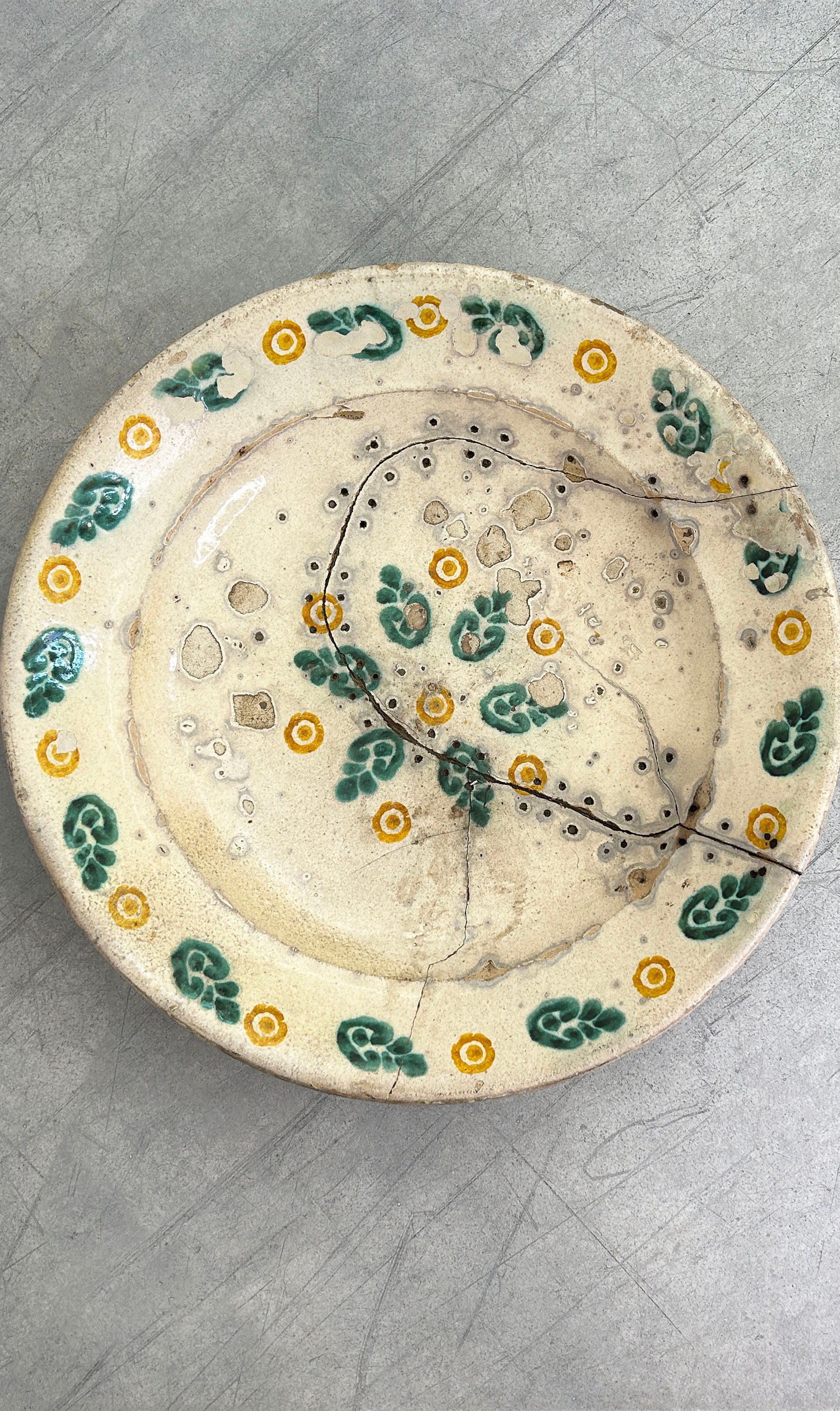 XL Antique Rustic Hand Painted Plate - Etsy