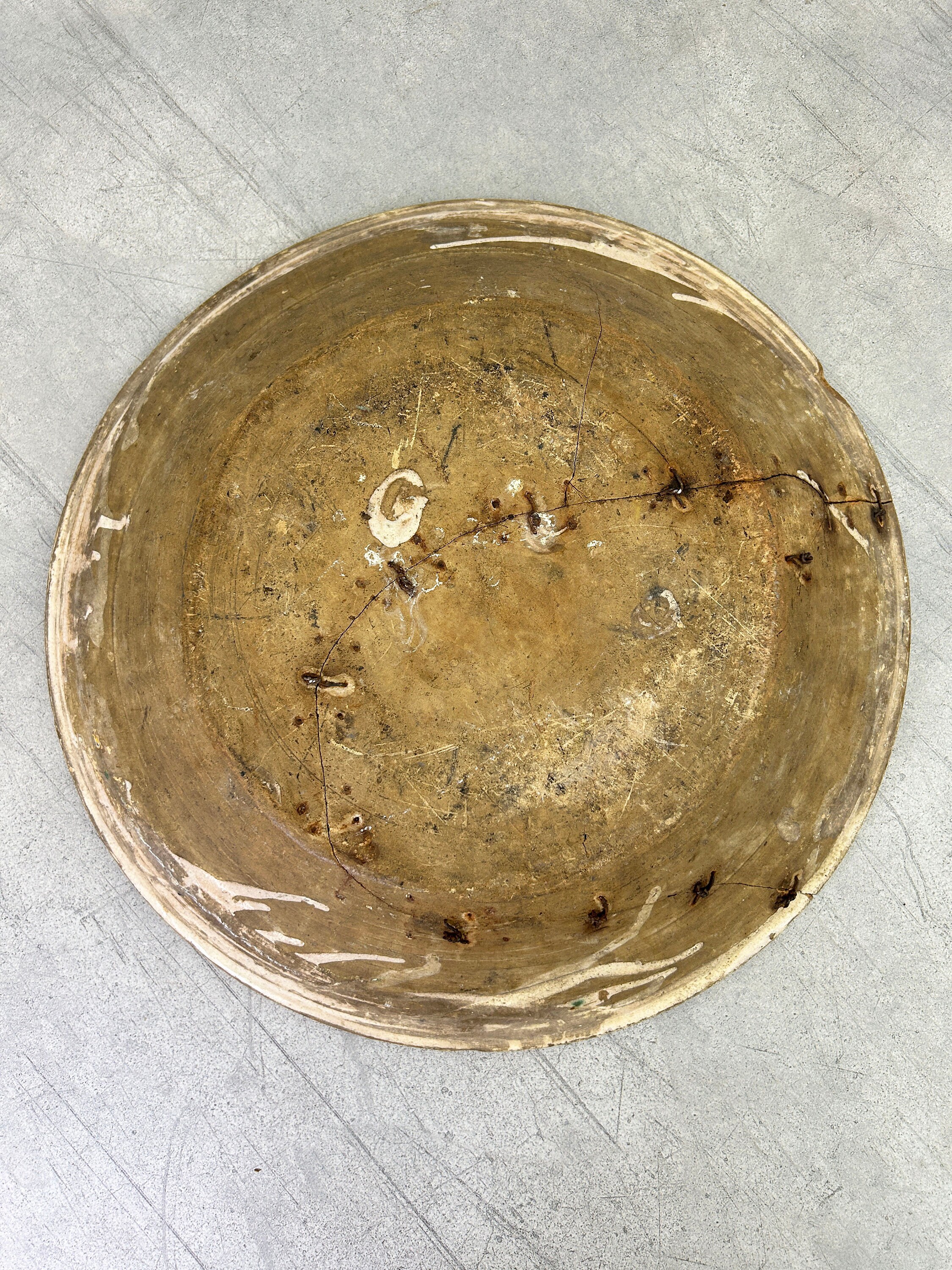 XL Antique Rustic Hand Painted Plate - Etsy