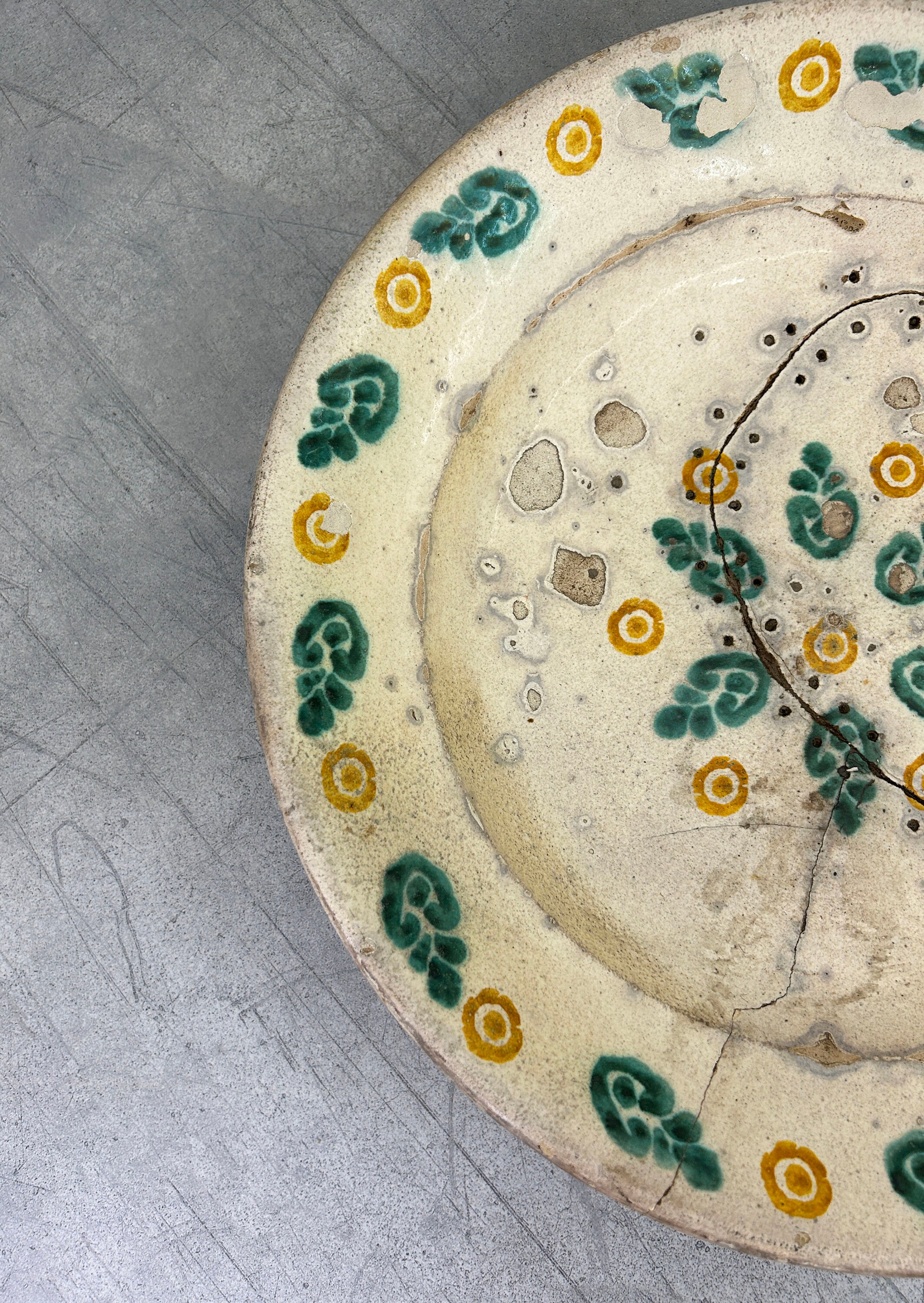 XL Antique Rustic Hand Painted Plate - Etsy