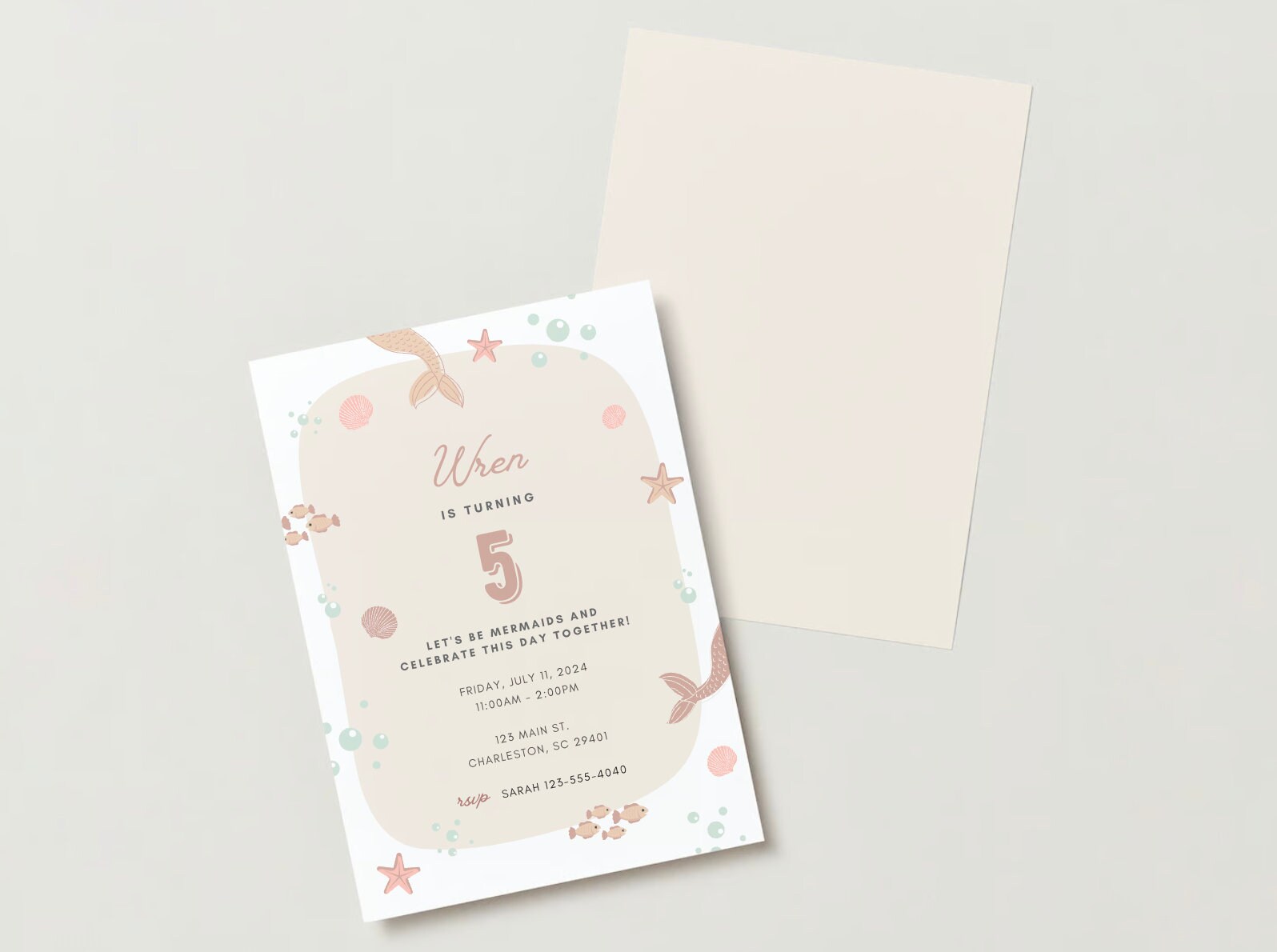 Editable Mermaid Party Invitation, Lets Be Mermaids Invite, Mermaid ...