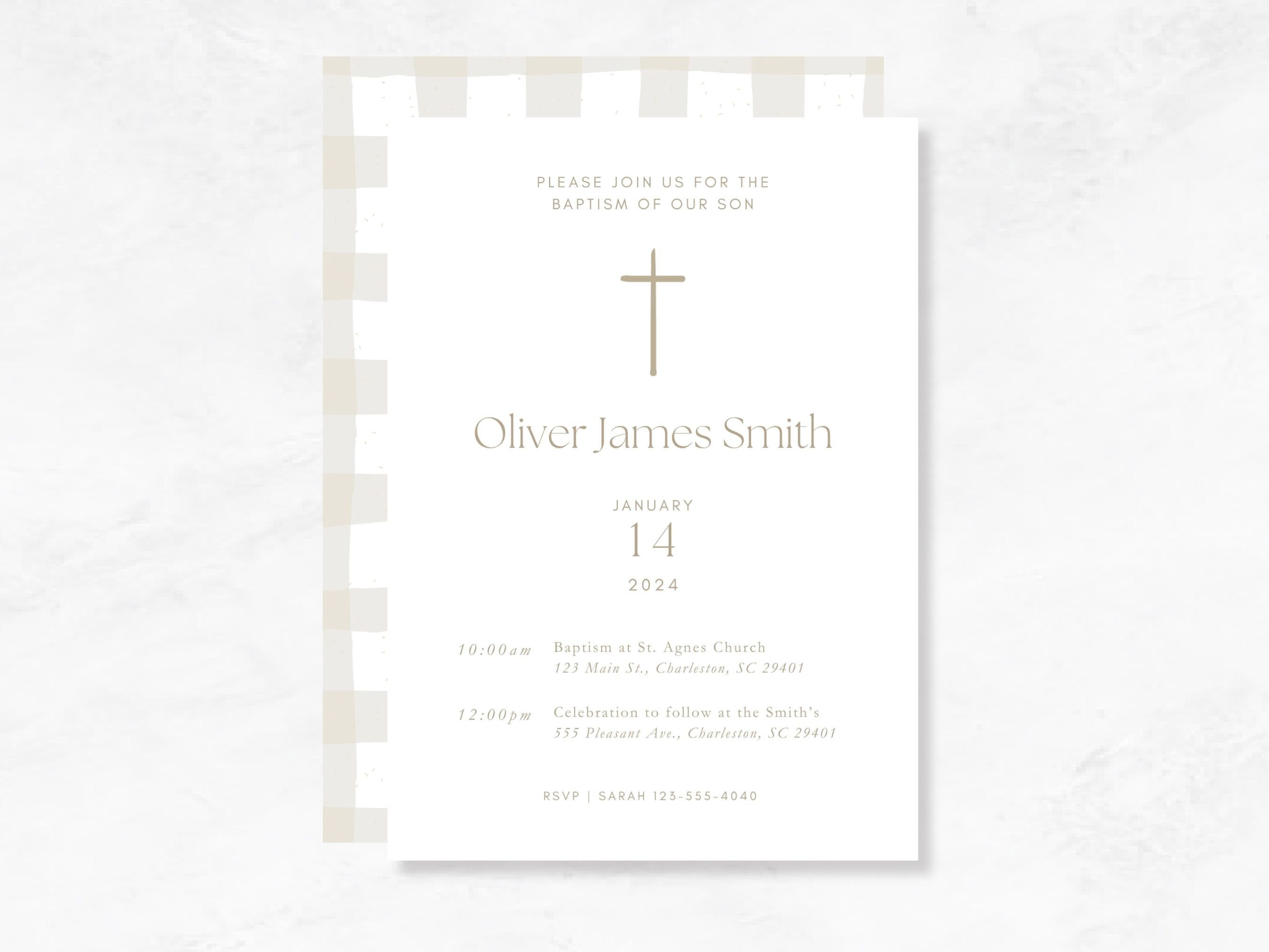 Editable Baptism Christening Cross Invitation Invitation - Etsy