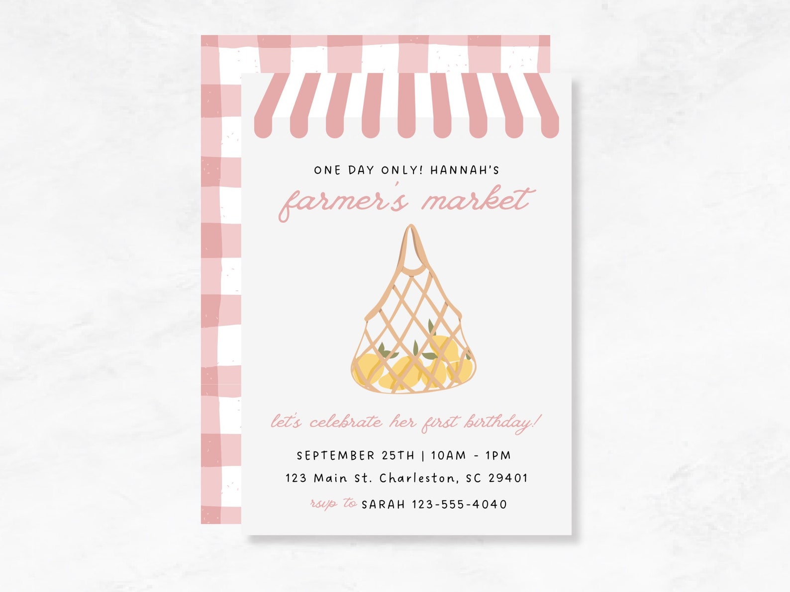 Editable Farmer’s Market Birthday Invitation Template, Farmer's Market ...