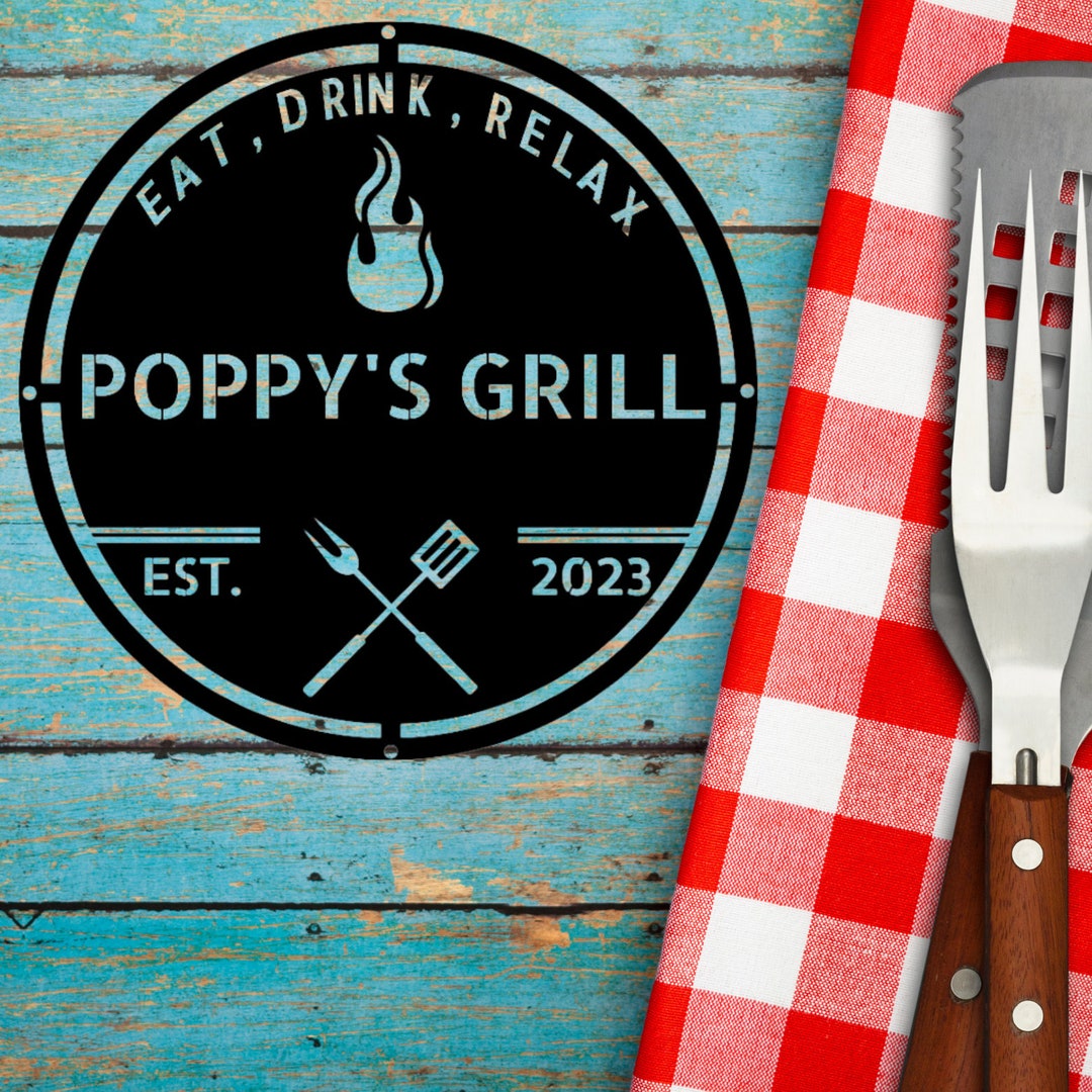 Personalized Smokehouse Sign, Personalized Metal Grilling Sign, Metal ...