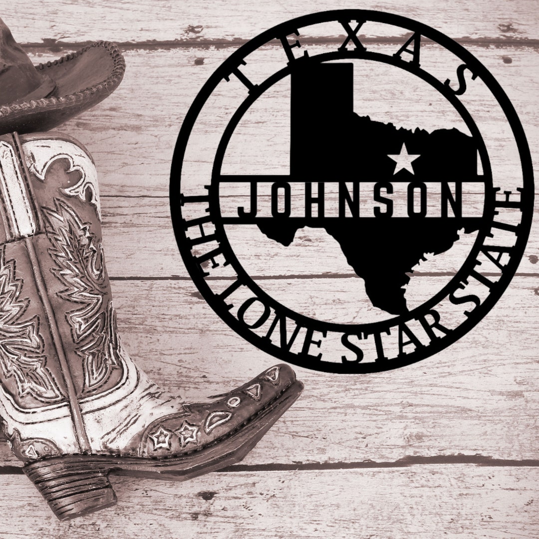 Custom Texas Metal Sign, Last Name Metal Sign, Metal Established Family ...