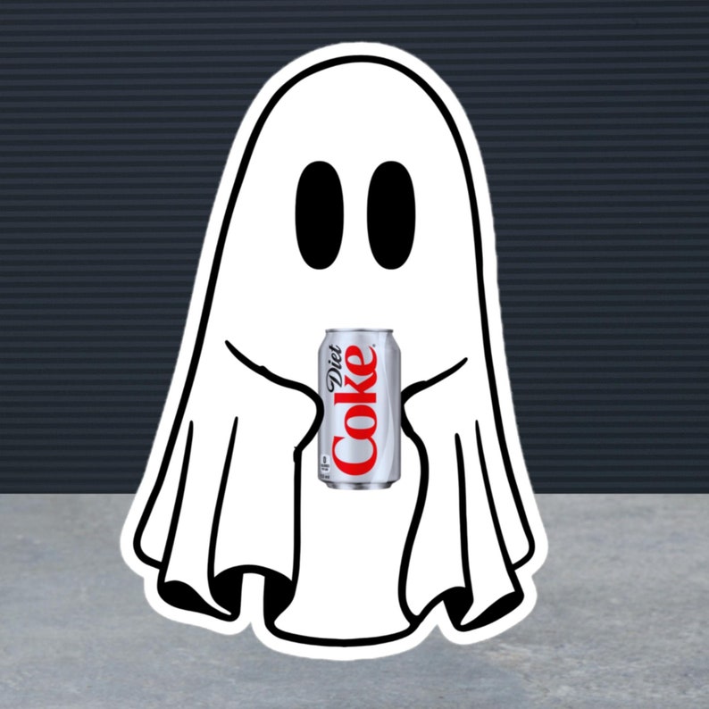 Cute Ghost and Diet Coke STICKER Waterproof Cut Sticker Cozy - Etsy