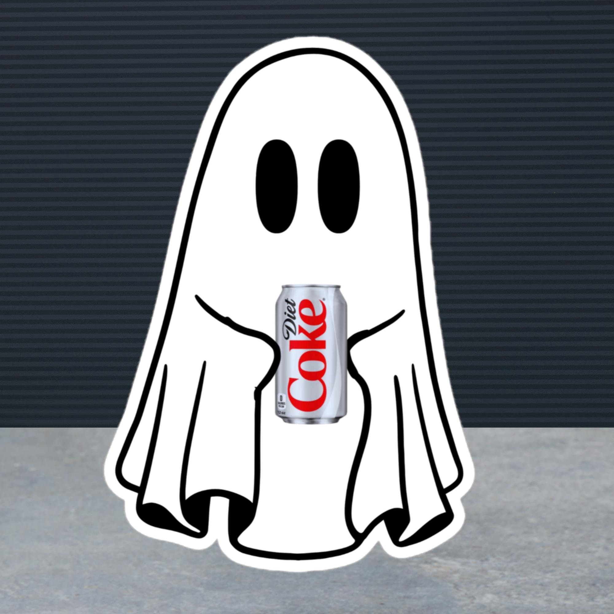Cute Ghost and Diet Coke STICKER Waterproof Cut Sticker Cozy - Etsy