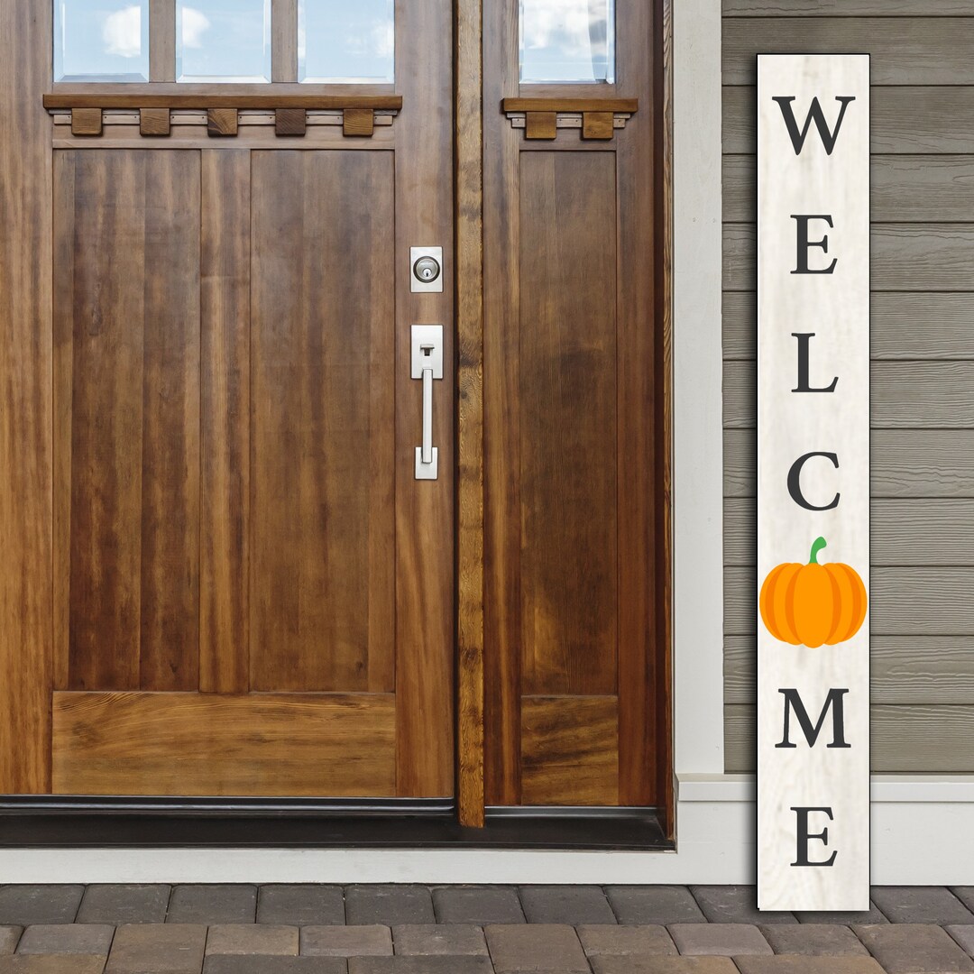 Fall Signs Decor, Tall Porch Sign, Large Welcome Porch Sign, Hello Fall ...