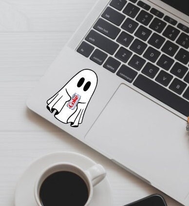 Cute Ghost and Diet Coke STICKER Waterproof Cut Sticker Cozy - Etsy