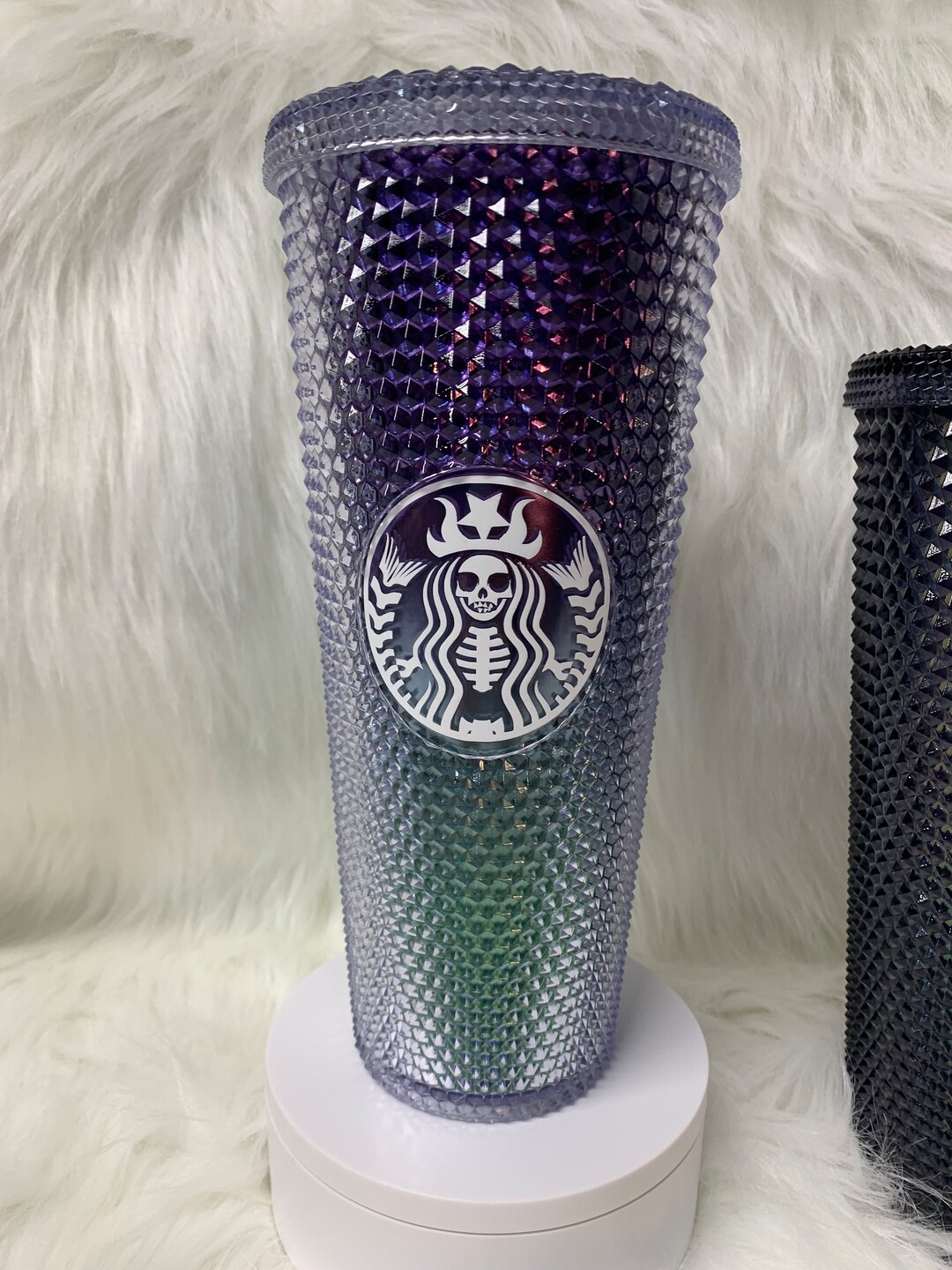 Studded Holographic Skeleton Tumbler/starbucks Skeleton Beverage Mug ...
