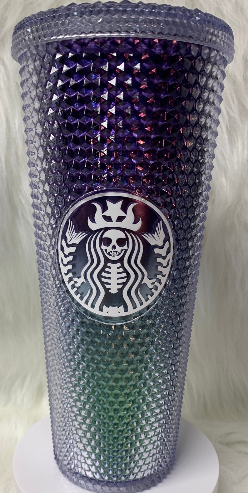 Studded Holographic Skeleton Tumbler/starbucks Skeleton Beverage Mug ...