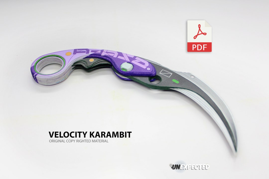 Paper Valorant Velocity Karambit (P) - Etsy